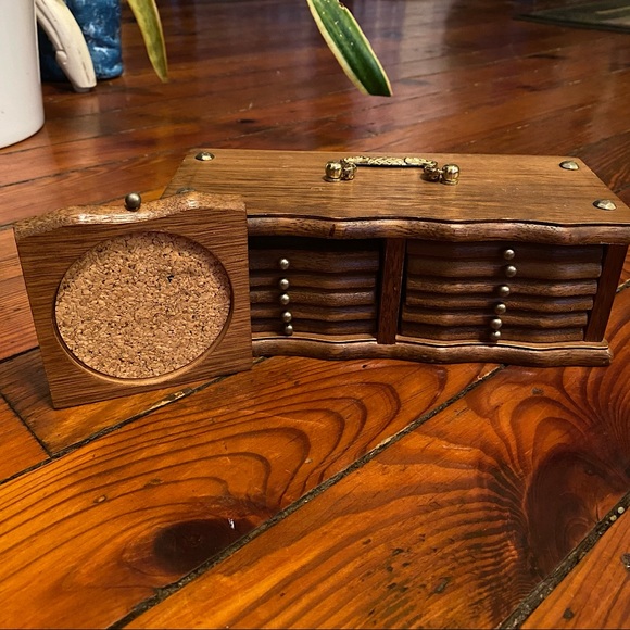 Other | Vintage Mid Century Wood Cork Coasters Set Of 12 | Poshmark